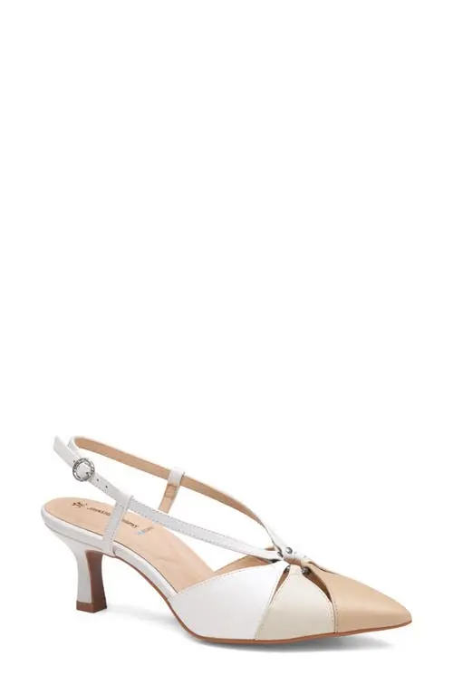 Johnston & Murphy Lindsey Ring Slingback Pump - White Multi Glove Leather