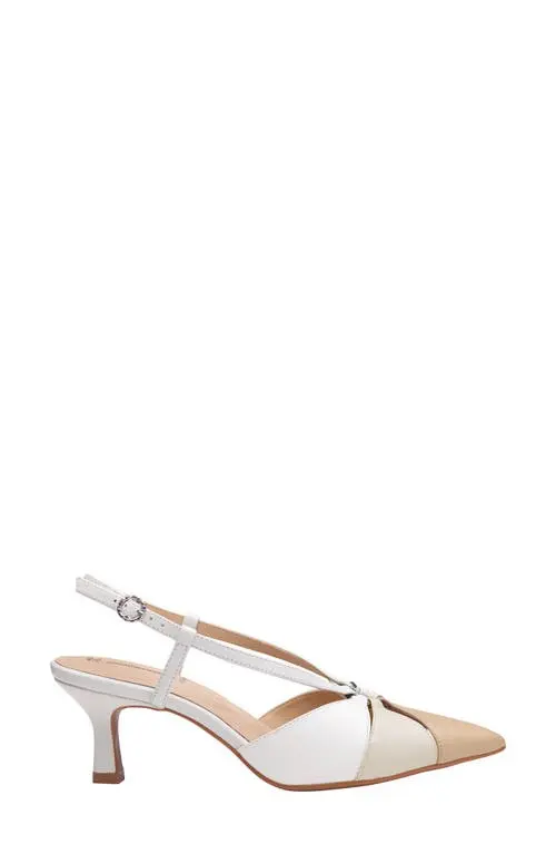 Johnston & Murphy Lindsey Ring Slingback Pump - White Multi Glove Leather