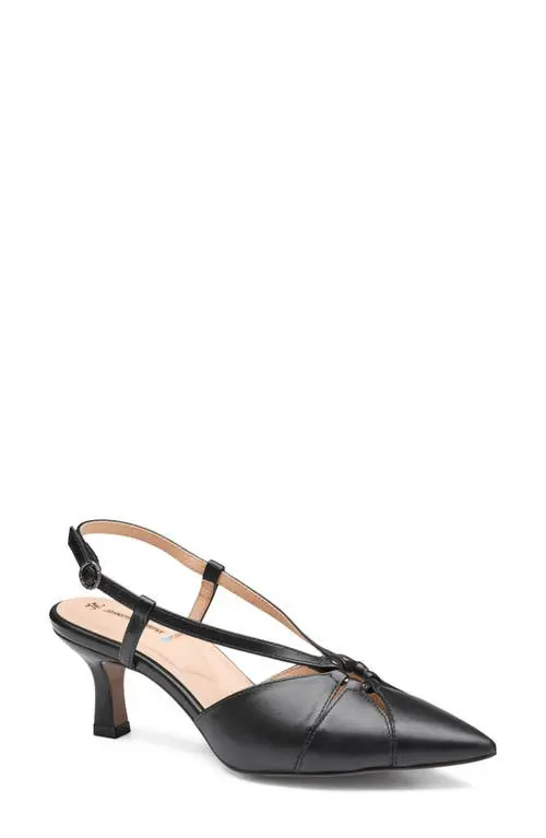 Johnston & Murphy Lindsey Slingback Pumps - Black Glove Leather