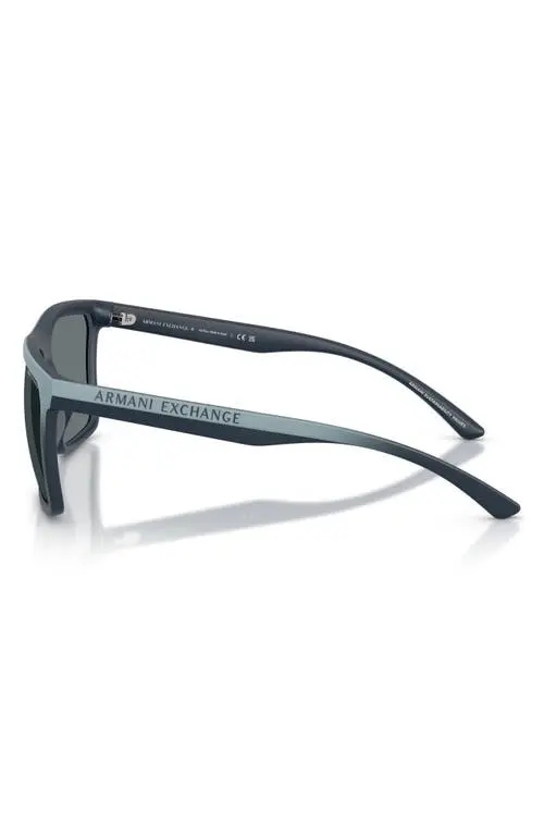 Armani Exchange 57mm Square Sunglasses - Matte Blue/dark Blue