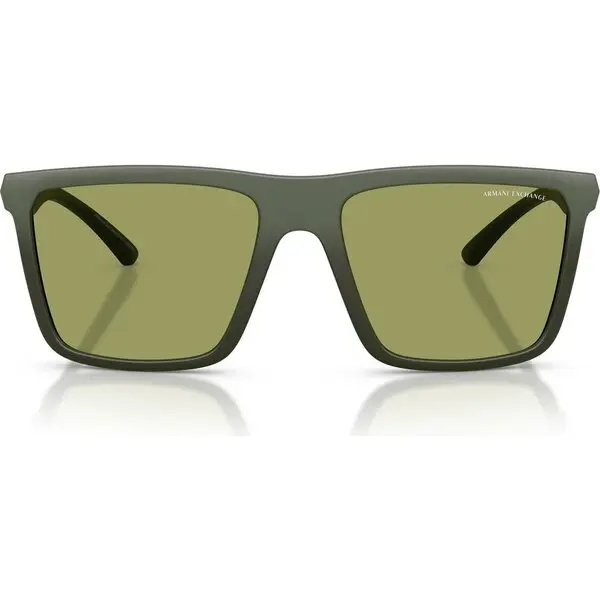 Armani Exchange 57mm Square Sunglasses - Matte Green/green