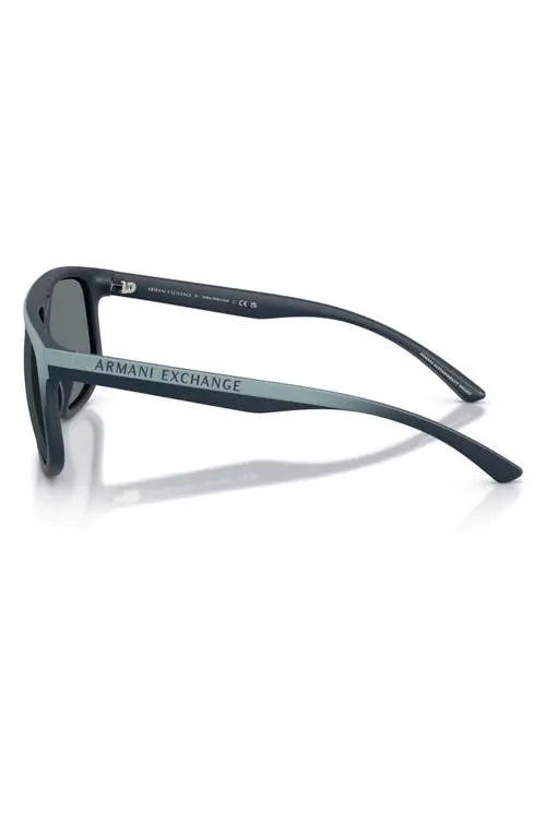 Armani Exchange 58mm Pilot Sunglasses - Matte Blue Gradient/blue