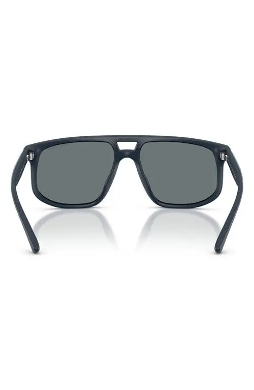 Armani Exchange 58mm Pilot Sunglasses - Matte Blue Gradient/blue