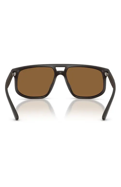 Armani Exchange 58mm Pilot Sunglasses - Matte Brown/brown