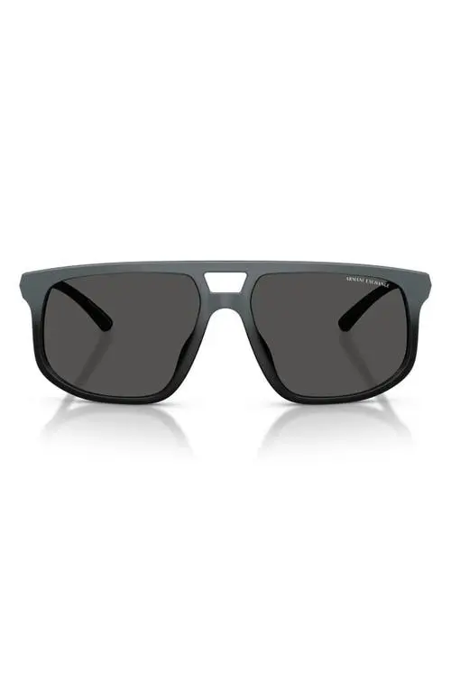 Armani Exchange 58mm Pilot Sunglasses - Matte Grey Black/dark Grey
