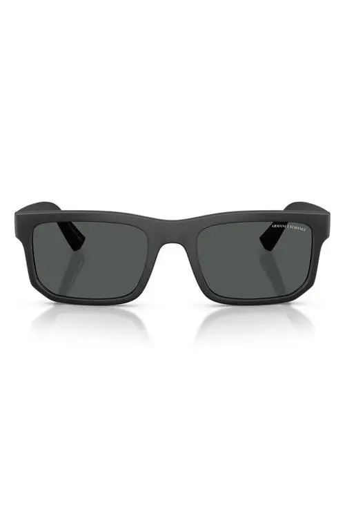 Armani Exchange 56mm Square Sunglasses - Matte Black/dark Grey