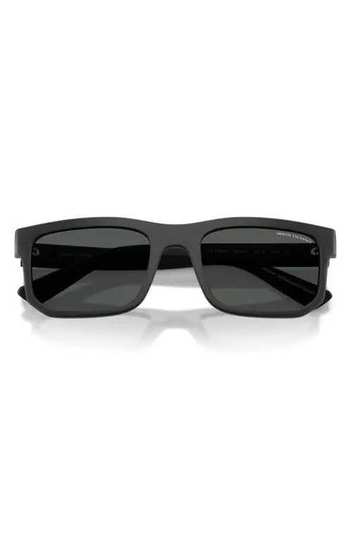 Armani Exchange 56mm Square Sunglasses - Matte Black/dark Grey