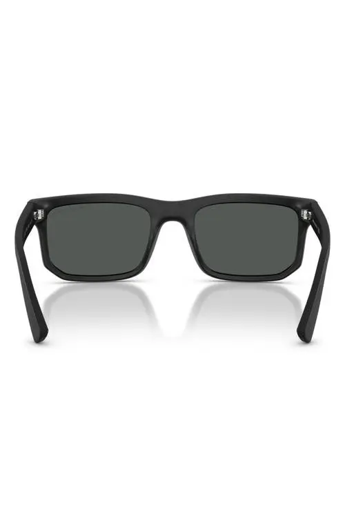 Armani Exchange 56mm Square Sunglasses - Matte Black/dark Grey