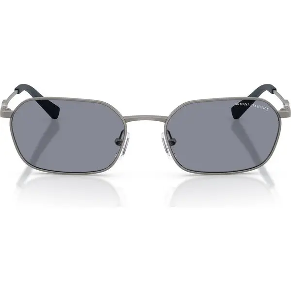 Armani Exchange 54mm Irregular Sunglasses - Matte Gunmetal/grey