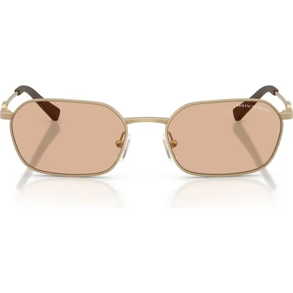 Armani Exchange 54mm Irregular Sunglasses - Matte Pale Gold/brown