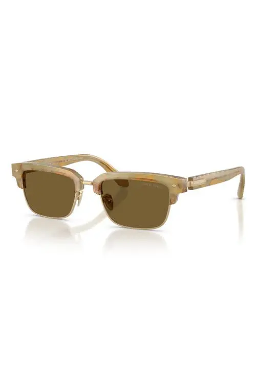 Armani Exchange 52mm Rectangular Sunglasses - Yellow Havana/dark Brown