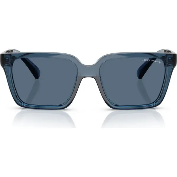 Armani Exchange 56mm Square Sunglasses - Shiny Blue/dark Blue