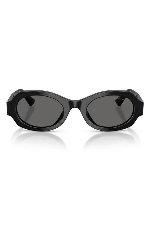 Armani Exchange 49mm Irregular Oval Sunglasses - Black/grey