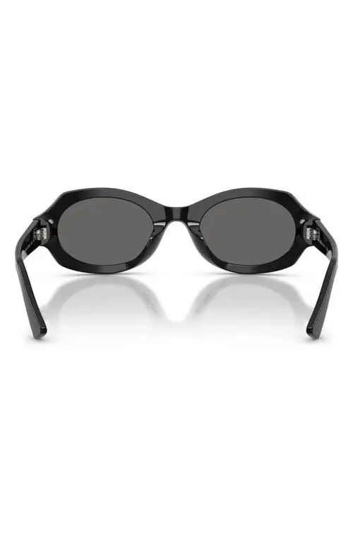 Armani Exchange 49mm Irregular Oval Sunglasses - Black/grey