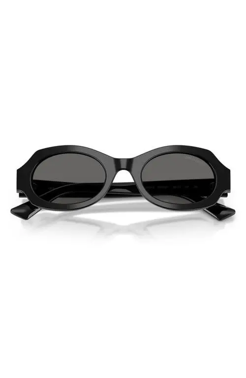 Armani Exchange 49mm Irregular Oval Sunglasses - Black/grey