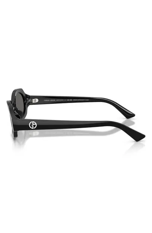 Armani Exchange 49mm Irregular Oval Sunglasses - Black/grey