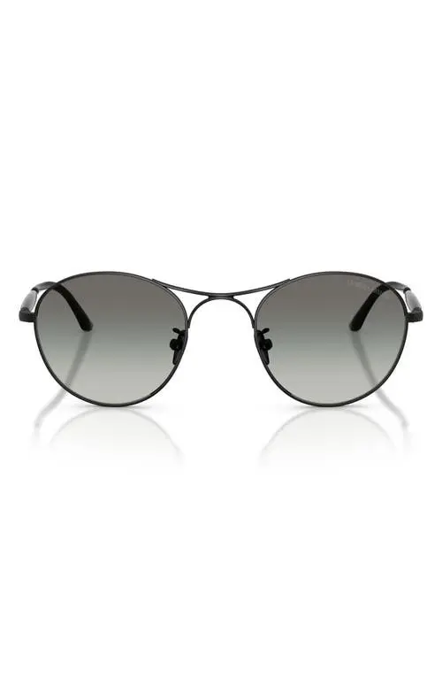 Armani Exchange 50mm Round Sunglasses - Matte Black/gradient Grey