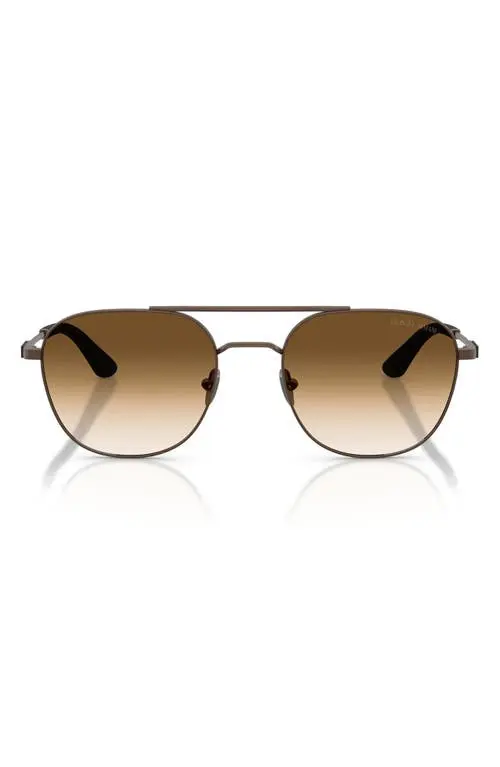 Armani Exchange 54mm Rectangular Sunglasses - Matte Copper/clear Brown