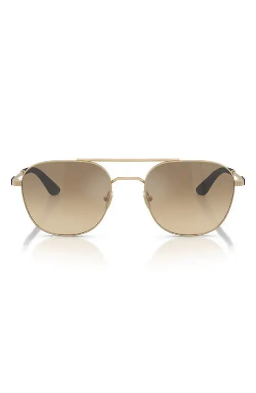 Armani Exchange 54mm Rectangular Sunglasses - Matte Pale Gold/brown Grey