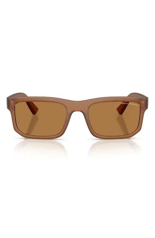 Armani Exchange 56mm Square Full Rim Sunglasses - Matte Frosted Brown/bronze