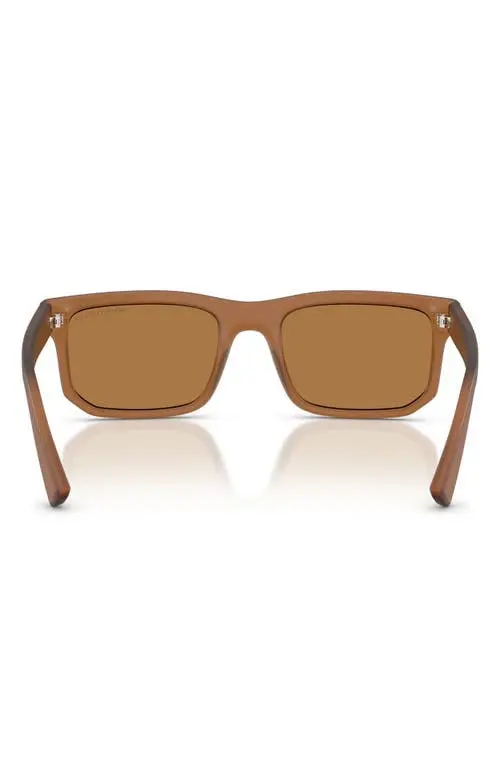Armani Exchange 56mm Square Full Rim Sunglasses - Matte Frosted Brown/bronze