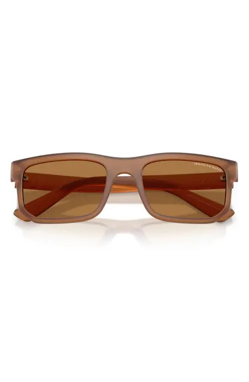Armani Exchange 56mm Square Full Rim Sunglasses - Matte Frosted Brown/bronze