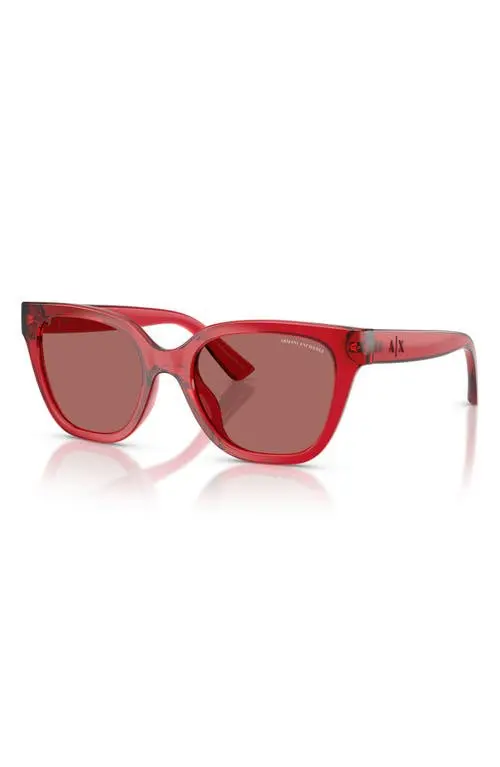 Armani Exchange 53mm Cat Eye Sunglasses - Shiny Cherry/violet