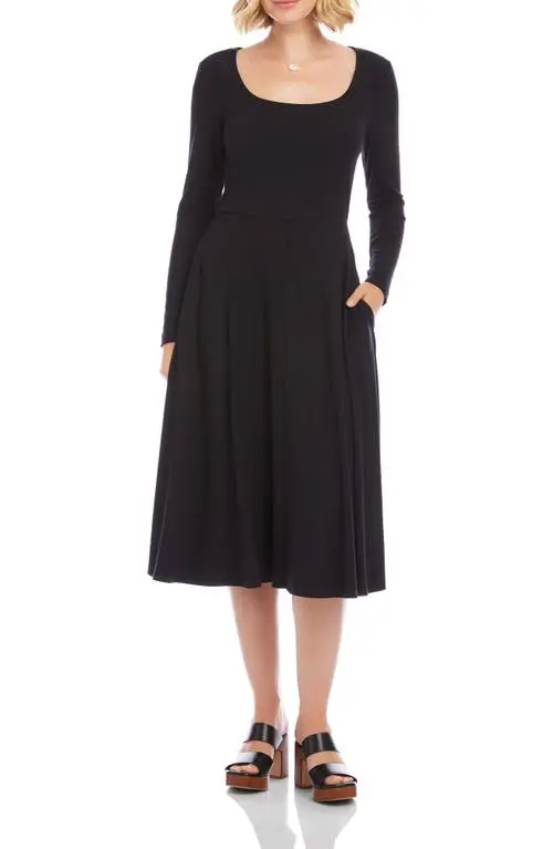Karen Kane Long Sleeve A-line Dress
