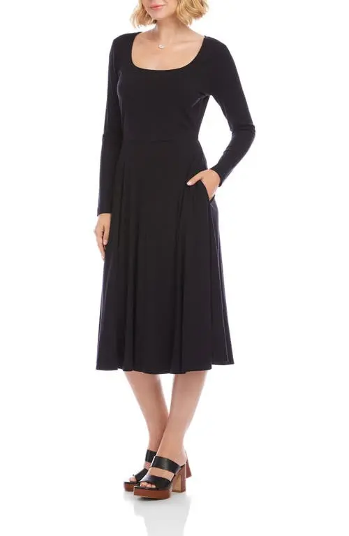 Karen Kane Long Sleeve A-line Dress