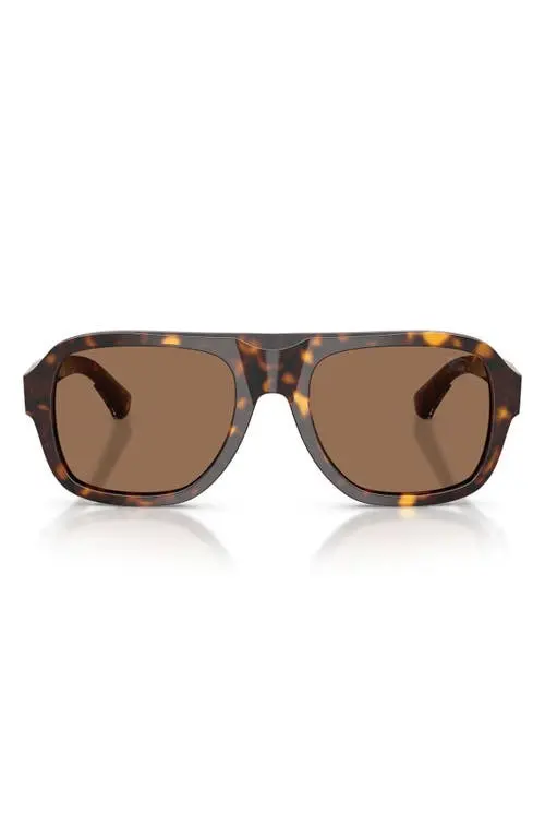 Burberry 55mm Pilot Sunglasses - Dark Havana/dark Brown