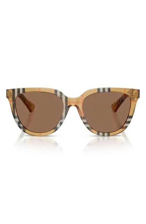 Burberry 53mm Phantos Sunglasses - Check Sand/dark Brown