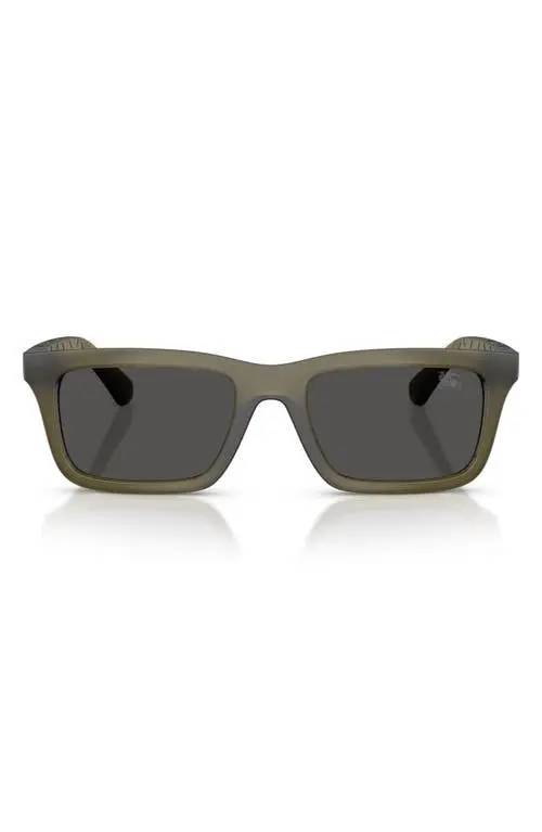 Burberry 53mm Rectangular Sunglasses - Matte Green/dark Grey