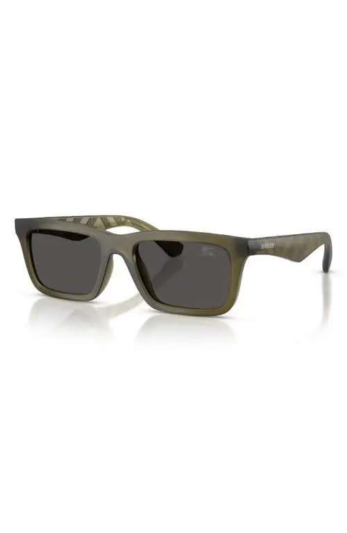 Burberry 53mm Rectangular Sunglasses - Matte Green/dark Grey