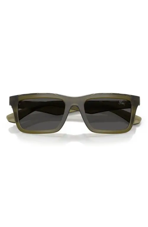 Burberry 53mm Rectangular Sunglasses - Matte Green/dark Grey