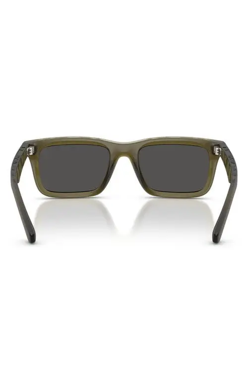 Burberry 53mm Rectangular Sunglasses - Matte Green/dark Grey