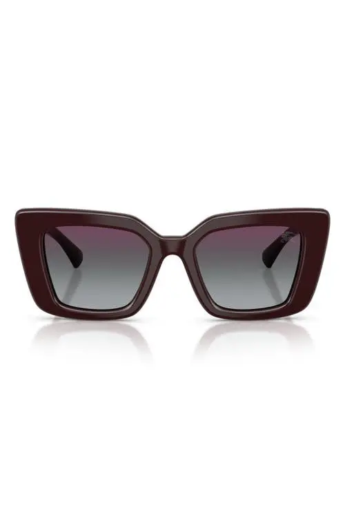 Burberry 51mm Cat Eye Sunglasses - Bordeaux/grey Gradient