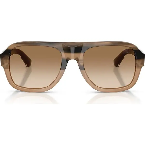 Burberry 55mm Pilot Sunglasses - Striped Beige/brown