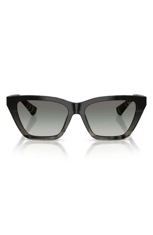 Burberry 54mm Cat Eye Sunglasses - Check Gradient Grey