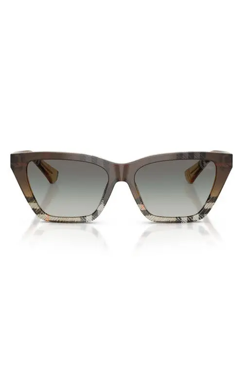 Burberry 54mm Cat Eye Sunglasses - Check Sand Gradient