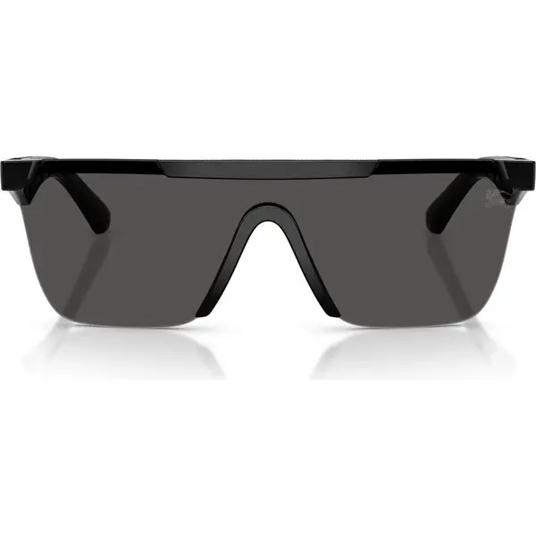 Burberry 141mm Rectangular Shield Sunglasses - Black/dark Grey