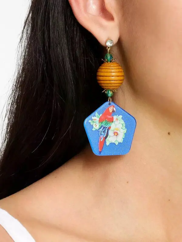 AMIR SLAMA Parrot-motif Drop Earrings