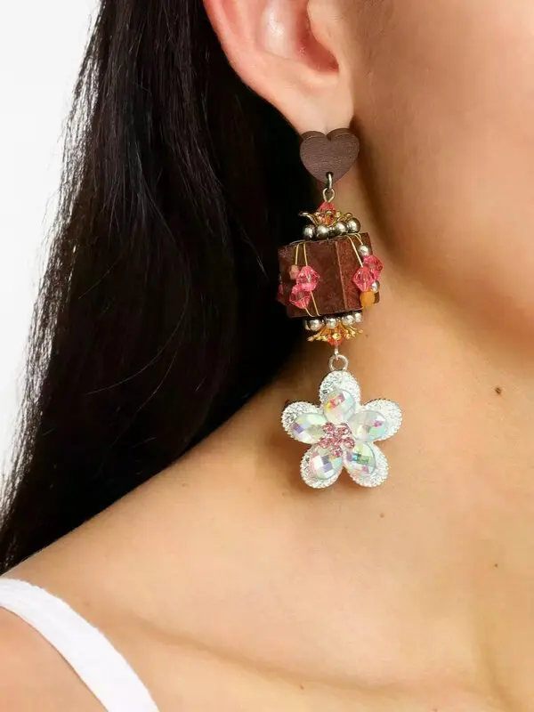 AMIR SLAMA Heart-motif Asymmetric Drop Earrings