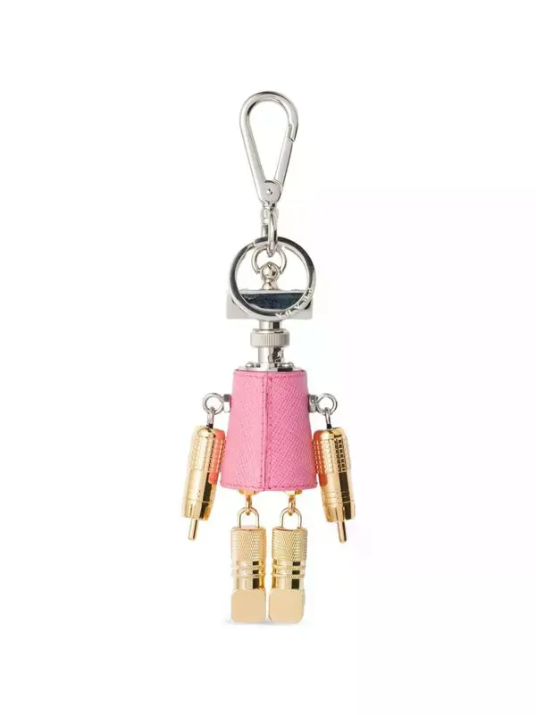 Prada Robot Saffiano Leather Keyring Charm