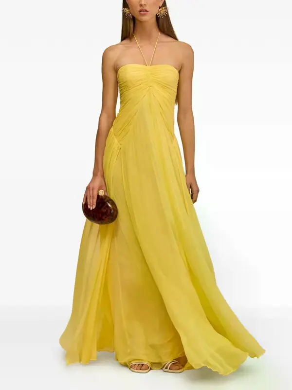Cult Gaia Ritz Gathered Gown - Yellow