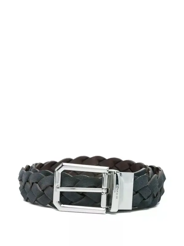 Etro Braided Leather Buckle Belt - Blue