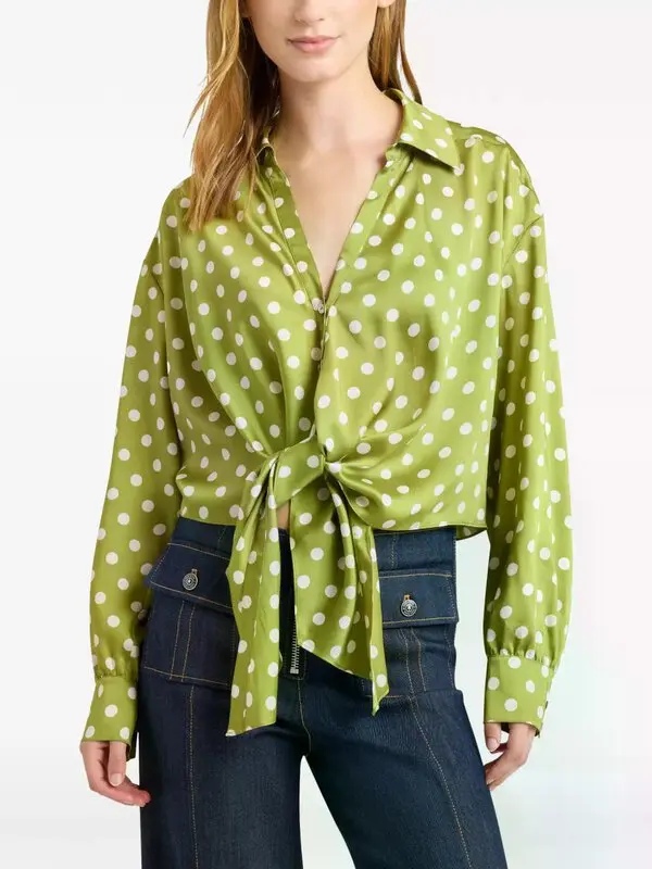 Cinq À Sept Marianna Polka Dot Shirt - Green