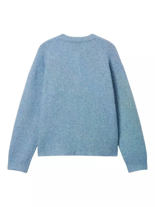 TOUT A COUP Bow-embellished Knitted Cardigan - Blue