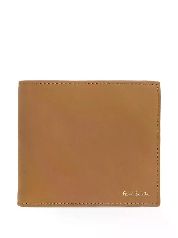 Paul Smith Signature Stripe Calf Leather Wallet - Brown
