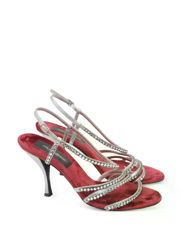 Dolce & Gabbana Crystal-embellished Strap Sandal Heels