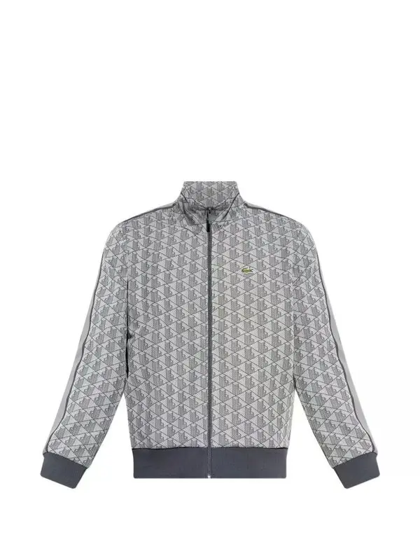 Lacoste Patterned Zip-up Sweatshirt - Grey